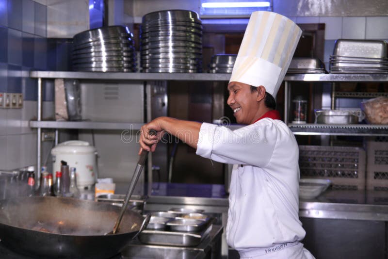 Chef Working in the Kitchen Stock Image - Image of industry, chef: 9631049