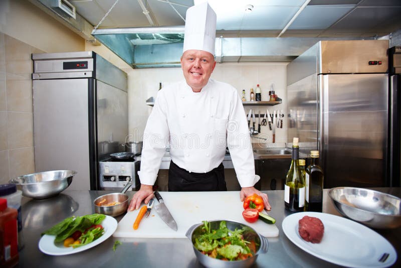 Chef at work stock photo. Image of knife, adult, indoor - 59011048