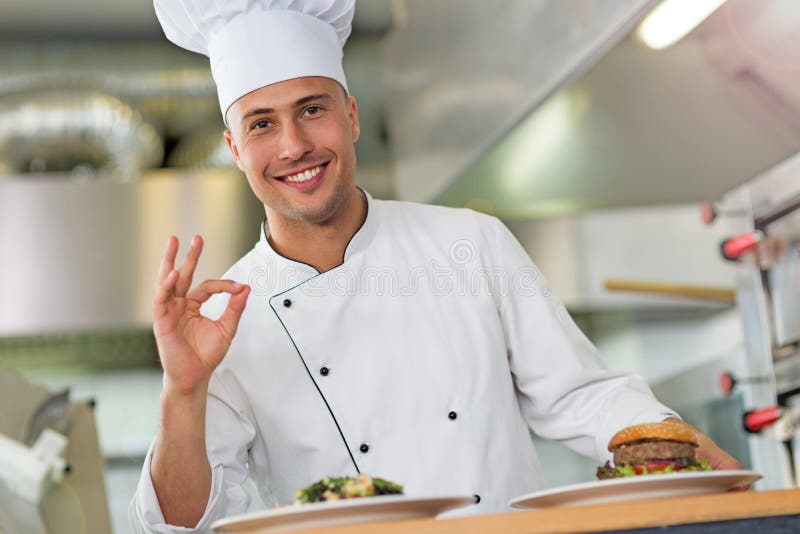 Chef at work stock image. Image of happy, catering, making - 95246103