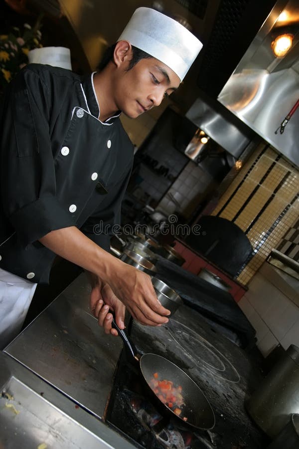 Chef Working in the Kitchen Stock Image - Image of chefs, asia: 9631125