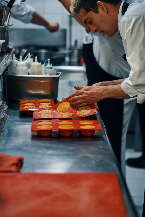 Chef Working in a Professional Kitchen, Cusine Chef Stock Photo - Image ...