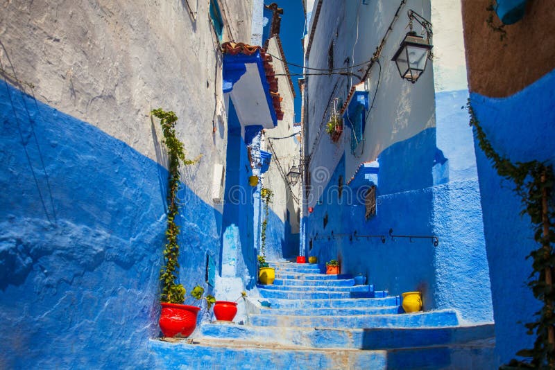 Chefchaouen, Blauwe Stad Van Marokko Stock Afbeelding - Image of blauw ...