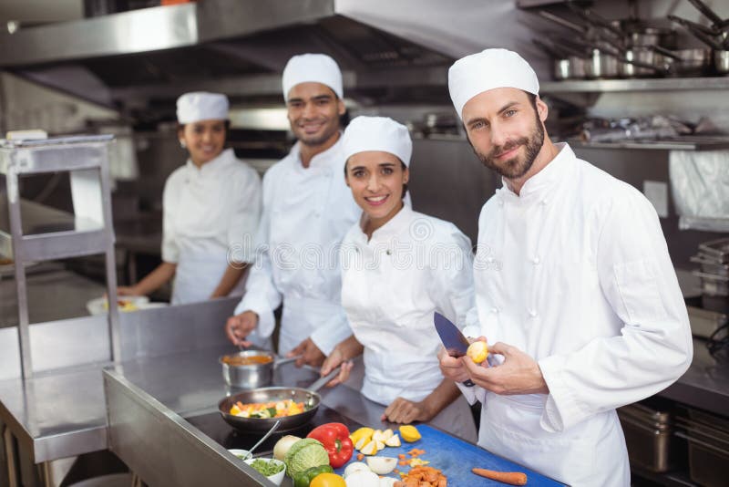 Restaurant Manager with His Kitchen Staff Stock Photo - Image of ...