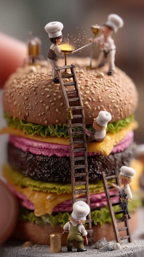 Chefs Create a Towering Hamburger Masterpiece with Melted Cheese ...