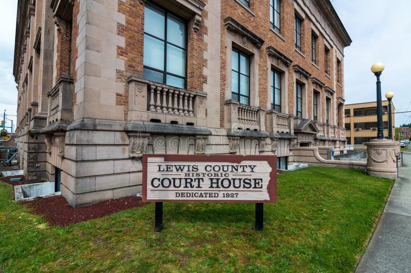 A Sign at the Corner of the Lewis County Courthouse in Chehalis ...