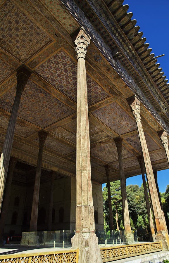 Chehel Sotoun Palace in Isfahan, Iran Stock Photo - Image of ornamental ...