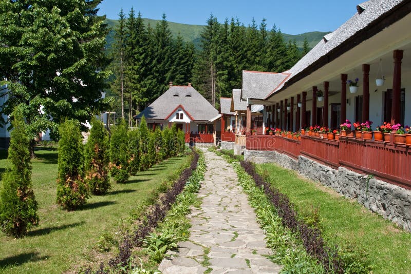 Cheia Monastery Yard from Romania Stock Image - Image of formal ...
