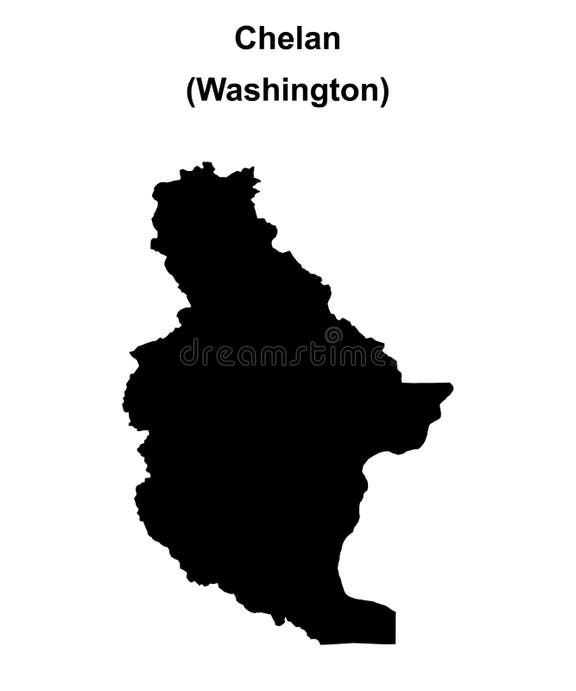 Chelan outline map stock vector. Illustration of vector - 361874374