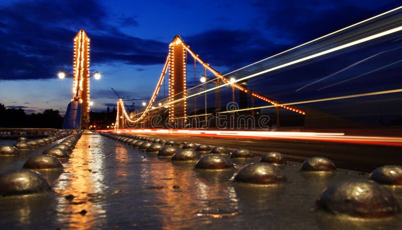 Chelsea Bridge stock photo. Image of london, night, blue - 10565934
