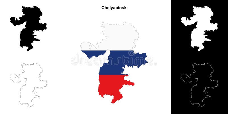 Chelyabinsk outline map stock vector. Illustration of vector - 334733246