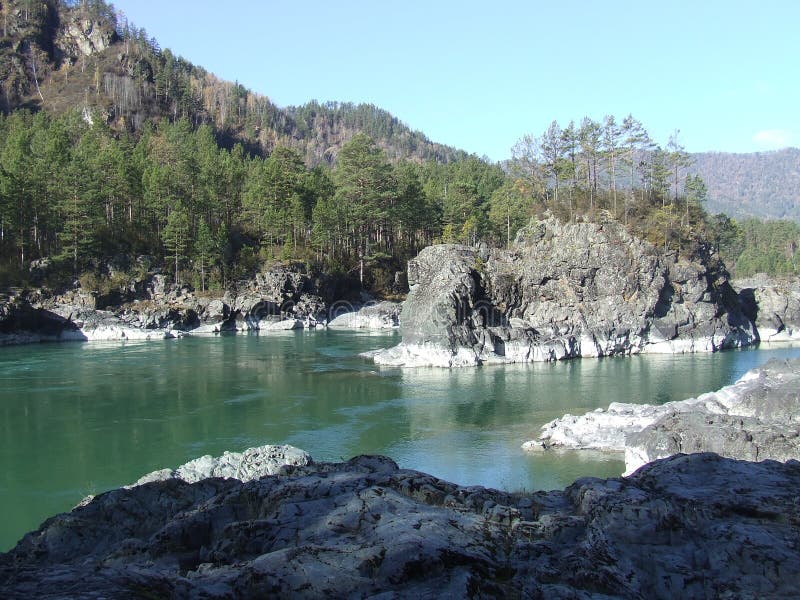 Chemal River. Chemal HPP. Chemal Hydroelectric Power Station in Altai ...