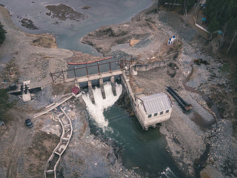 Chemal River. Chemal HPP. Chemal Hydroelectric Power Station in Altai ...
