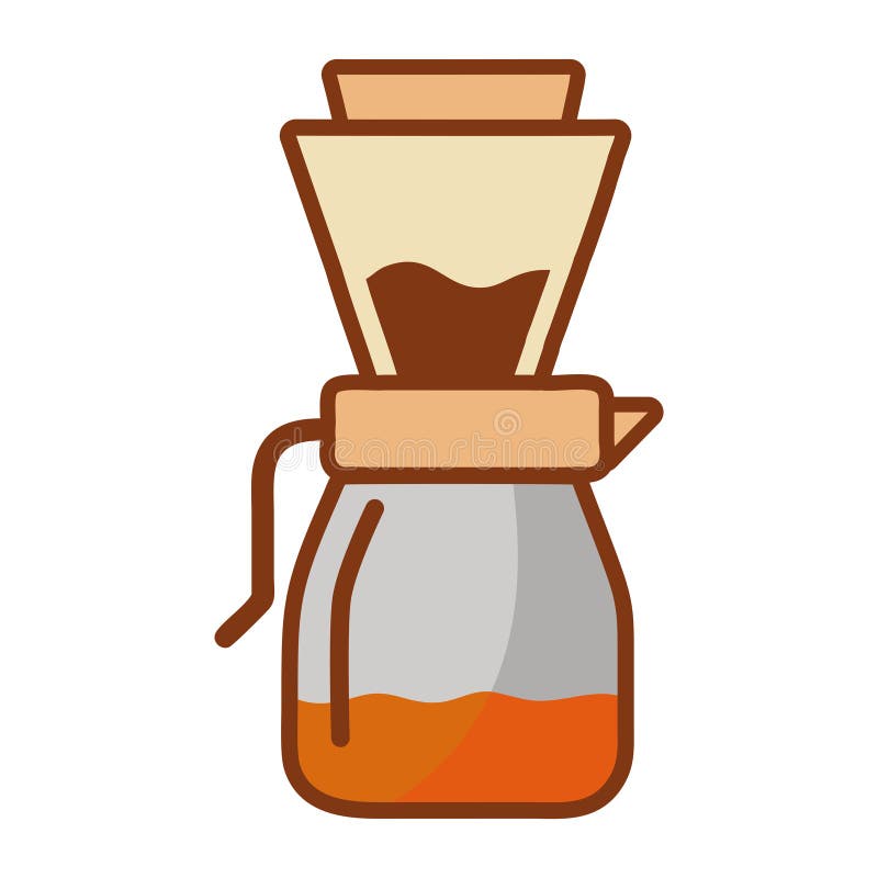 Chemex Coffee Maker with Freshly Brewed Coffee Stock Vector ...