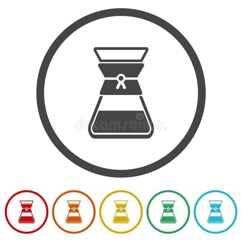 Chemex Icon. Set Icons in Color Circle Buttons Stock Vector ...