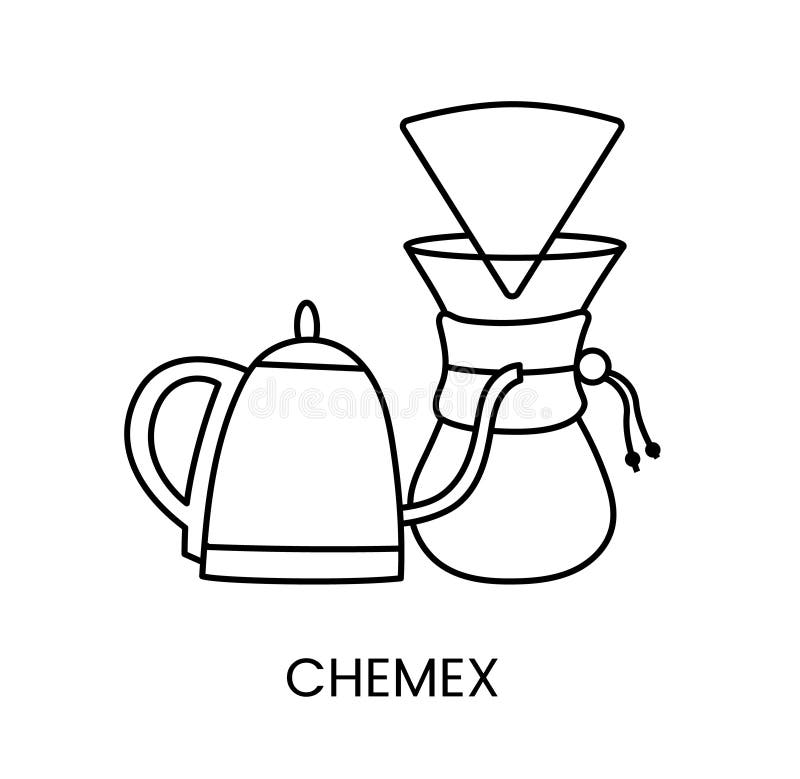 Chemex for Making Coffee, Linear Icon in Vector. Stock Vector ...