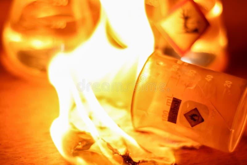 Chemical Alcohol Fire in the Lab Stock Image - Image of environment ...