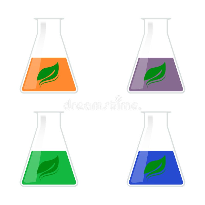 Chemical Beaker, Chemicals, Biological Substance, Vector Illustration ...