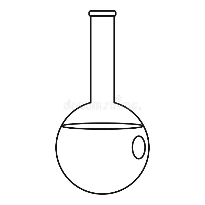 Chemical Beaker Icon, Outline Style Stock Vector - Illustration of line ...