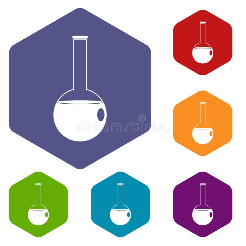 Chemical Beaker Icons Set Hexagon Stock Vector - Illustration of ...