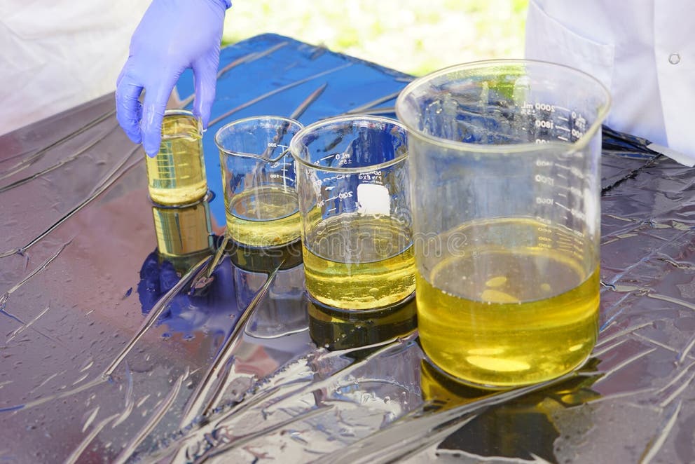 Chemical Beaker with a Solution Stock Image - Image of color, isolated ...