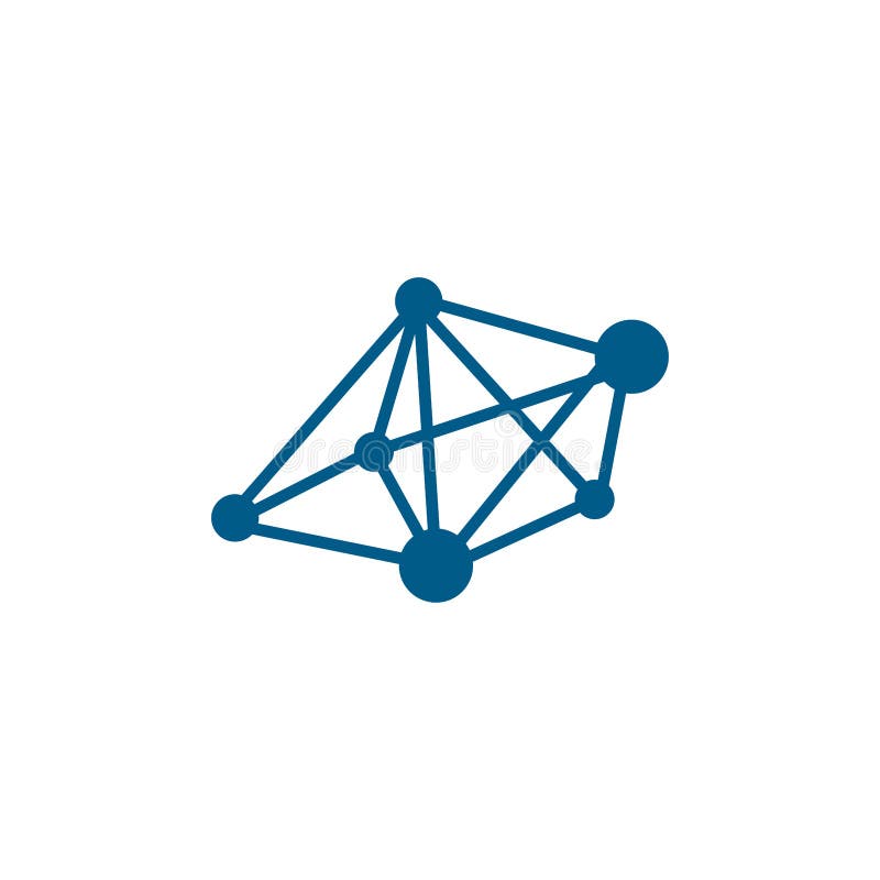 Chemical Bond Blue Icon on White Background. Blue Flat Style Vector ...