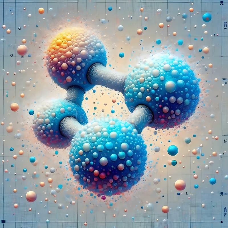 Chemical Bonds between Atoms Forming a Molecule Stock Illustration ...