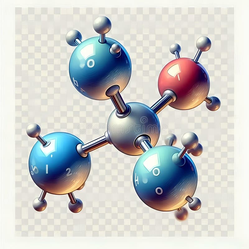 Chemical Bonds between Atoms Forming a Molecule Stock Illustration ...