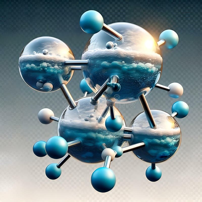 Chemical Bonds between Atoms Forming a Molecule Stock Illustration ...