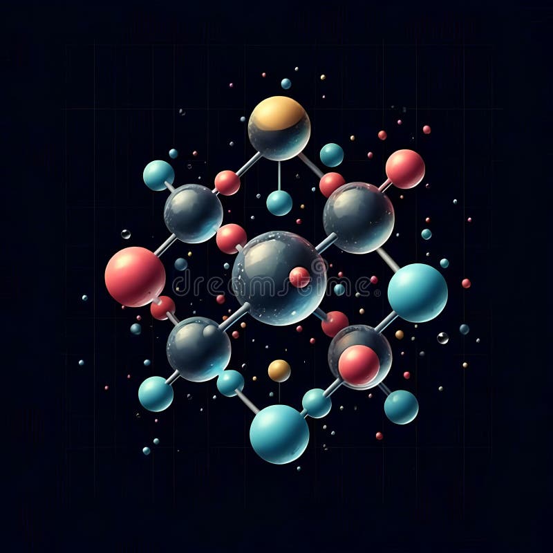 Chemical Bonds between Atoms Forming a Molecule Stock Illustration ...