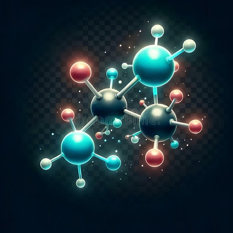 Chemical Bonds between Atoms Forming a Molecule Stock Illustration ...