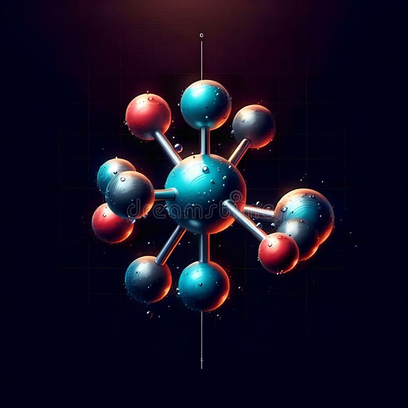 Chemical Bonds between Atoms Forming a Molecule Stock Illustration ...