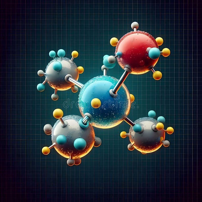 Chemical Bonds between Atoms Forming a Molecule Stock Illustration ...