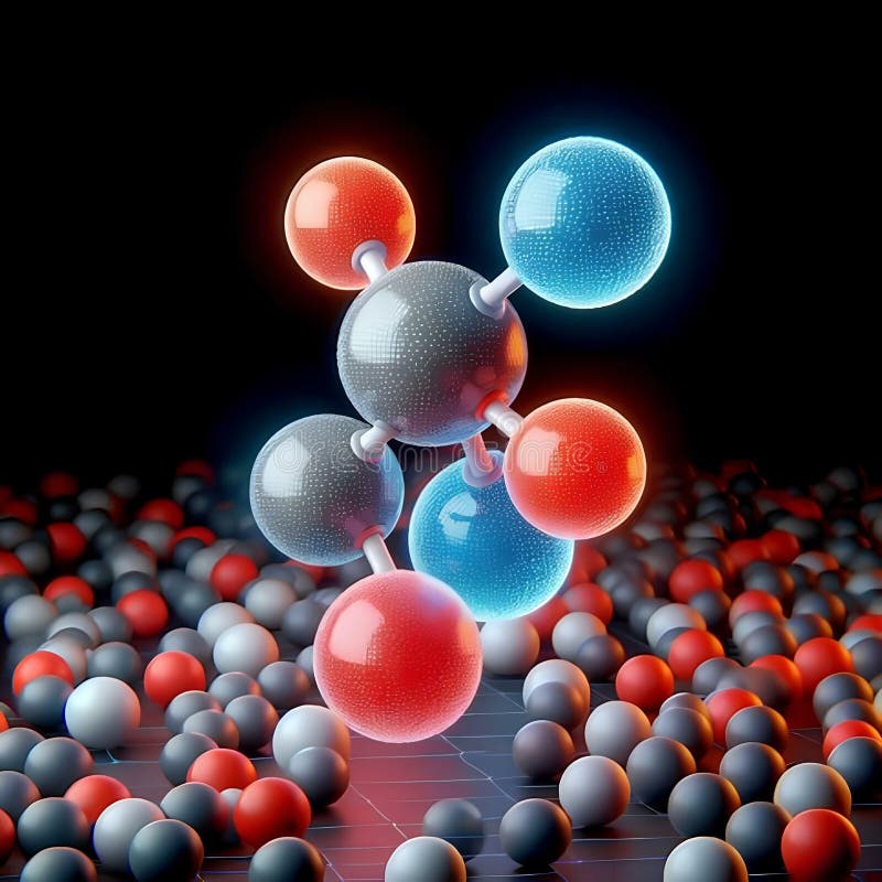 Chemical Bonds between Atoms Forming a Molecule Stock Illustration ...