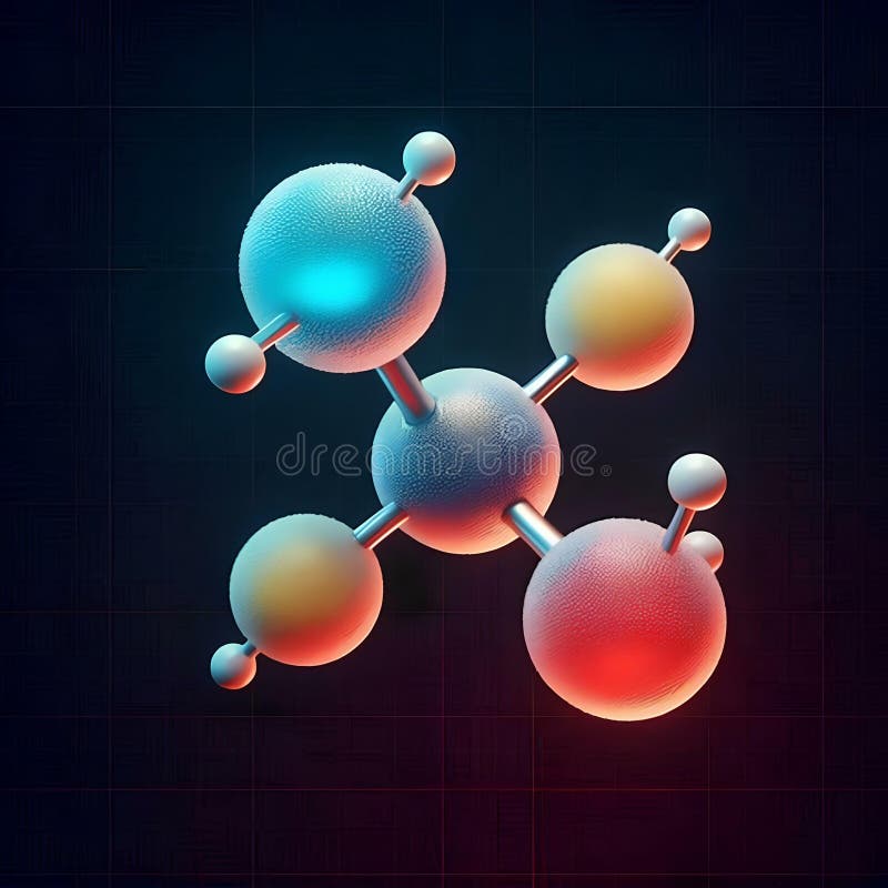 Chemical Bonds between Atoms Forming a Molecule Stock Illustration ...