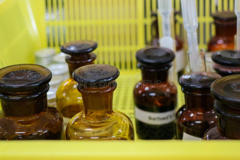 The Chemical Bottle in Laboratory Stock Image - Image of science ...