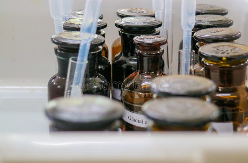 The Chemical Bottle in Laboratory Stock Image - Image of nscience ...