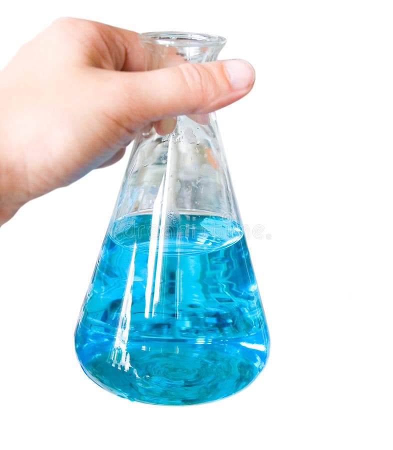 Chemical bulb on hand stock photo. Image of beaker, medicine - 17651080