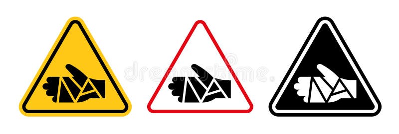 Chemical Burns Hazard Sign Icon Set. Caution Against Substances Causing ...