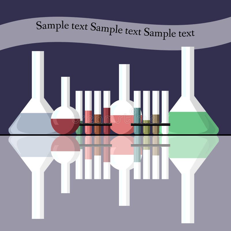 Chemical Card with Flasks and Test Tubes. Laboratory Bulbs Stock Vector ...