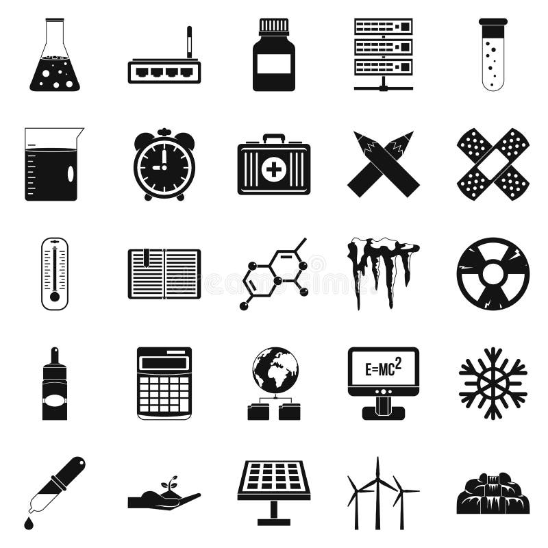 Chemical Composition Icons Set, Simple Style Stock Vector ...
