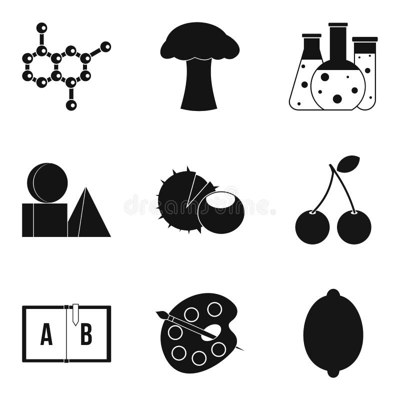 Chemical Composition Icons Set, Simple Style Stock Vector ...