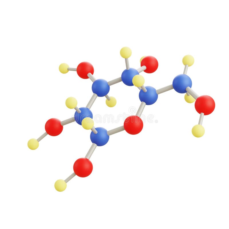 Chemical Compound Structure in 3D Visualization Stock Illustration ...