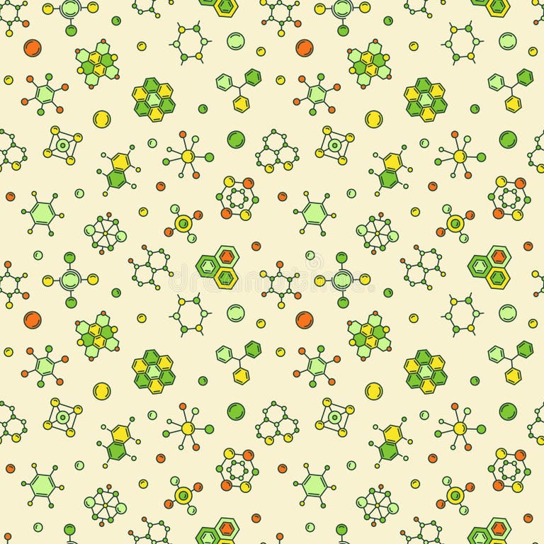 Chemical Compounds and Formulas Vector Science Colorful Seamless ...