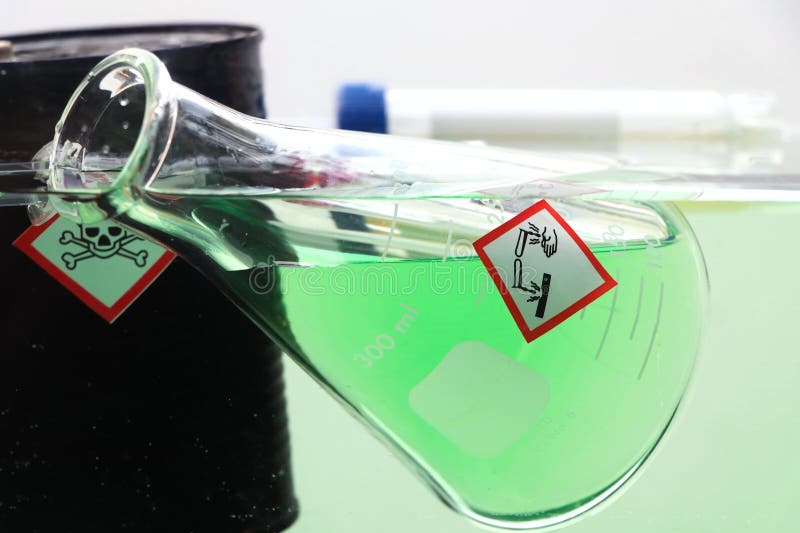 Chemical Container from Industry or Laboratory Fall Under Water Stock ...