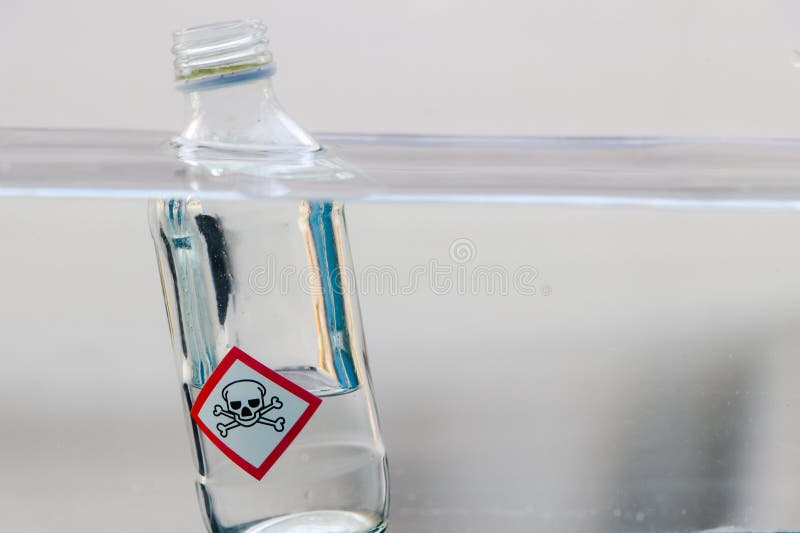 Chemical Container from Industry or Laboratory Fall Under Water Stock ...