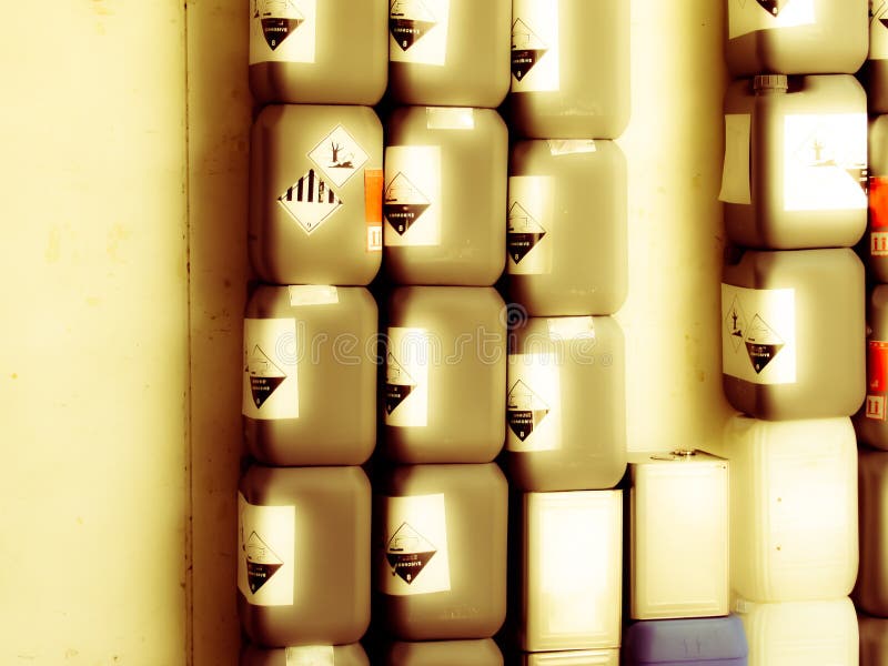 Chemical Contaminated Waste Storage from Factory Stock Photo - Image of ...