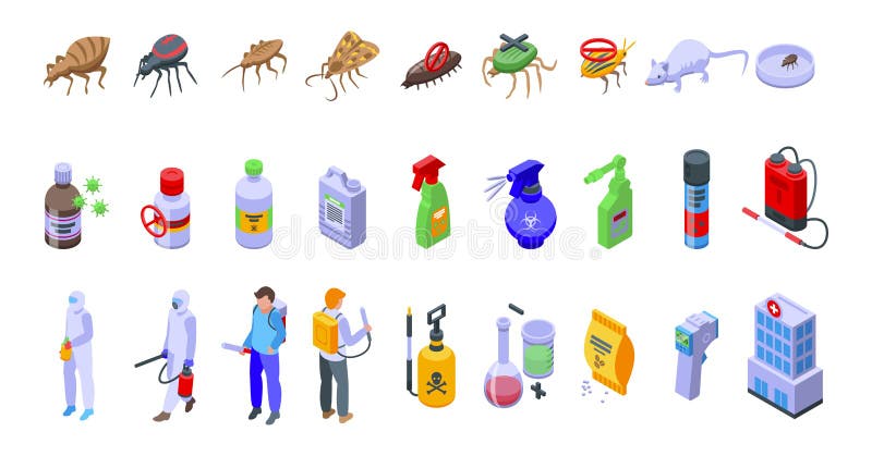 Chemical Control Icons Set Isometric Vector. Quality Test Stock Vector ...