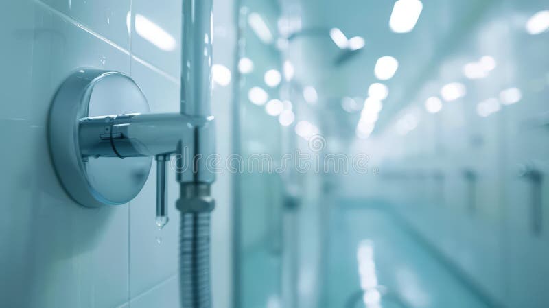 Chemical Decontamination Shower in Corporate Lab Stock Illustration ...
