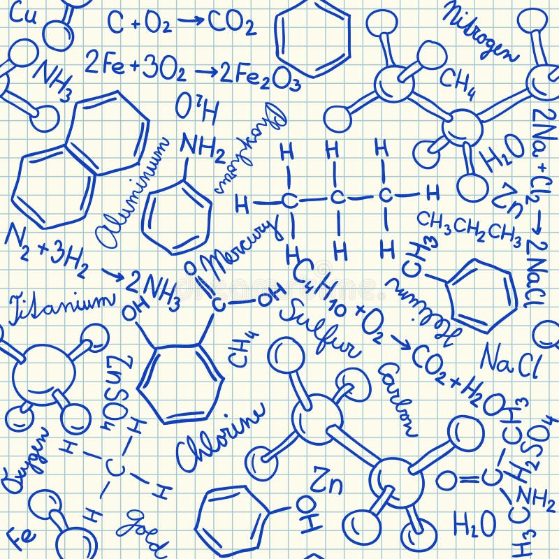 Chemical Doodles Seamless Pattern Stock Vector - Illustration of design ...