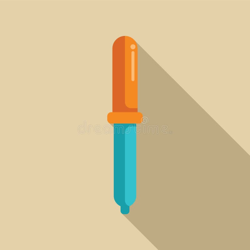Chemical Dropper Dispensing Liquid Icon with Long Shadow Stock Vector ...